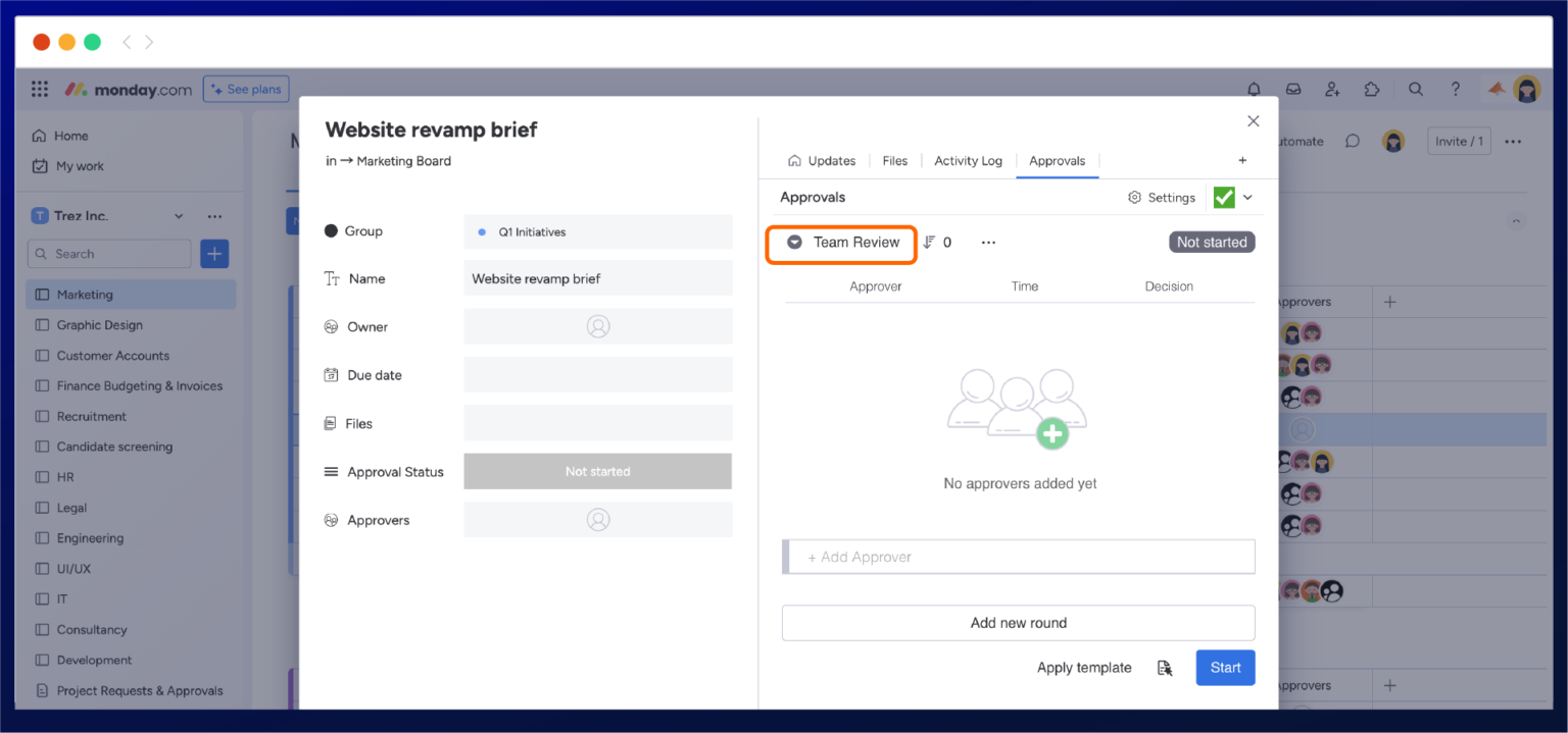 How to set up a single stage approval process in monday.com - AppFox